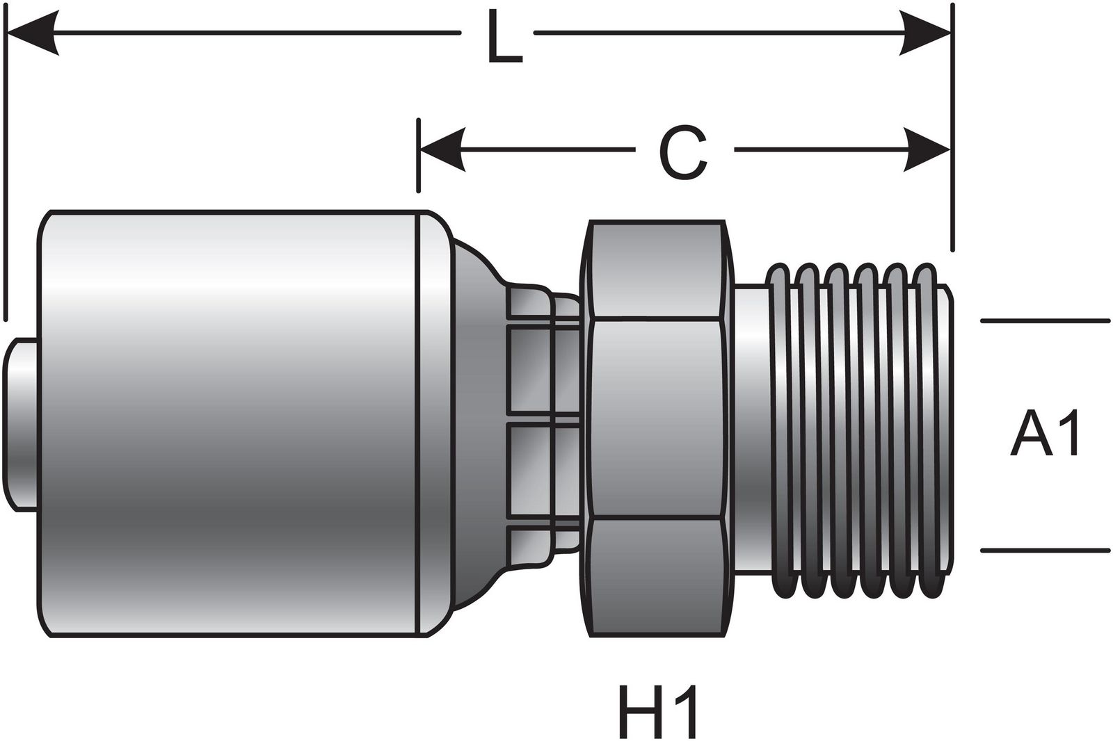 Male DIN 24 Cone - Heavy Series (MegaCrimp)