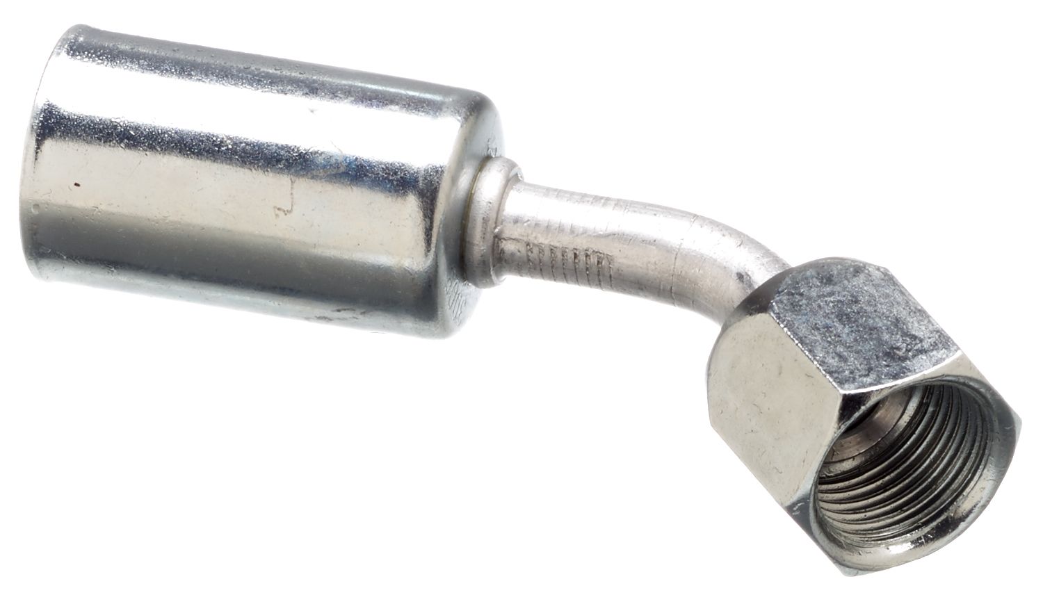 Female SAE 45 Flare Swivel - 45 Bent Tube - Aluminum (PolarSeal ACA)