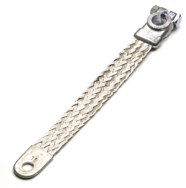 Braided Ground Straps, 9" Clamp To Lug