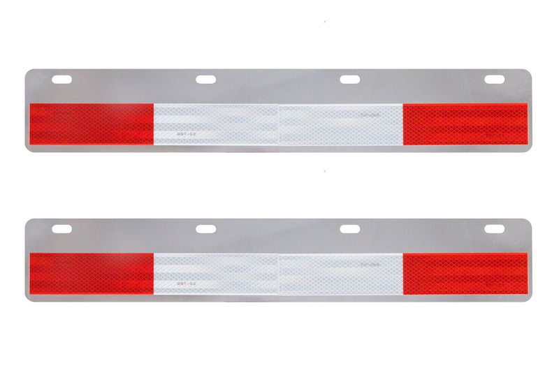 Universal Conspicuity Plates, Straight, Stainless Steel, 2 Plates