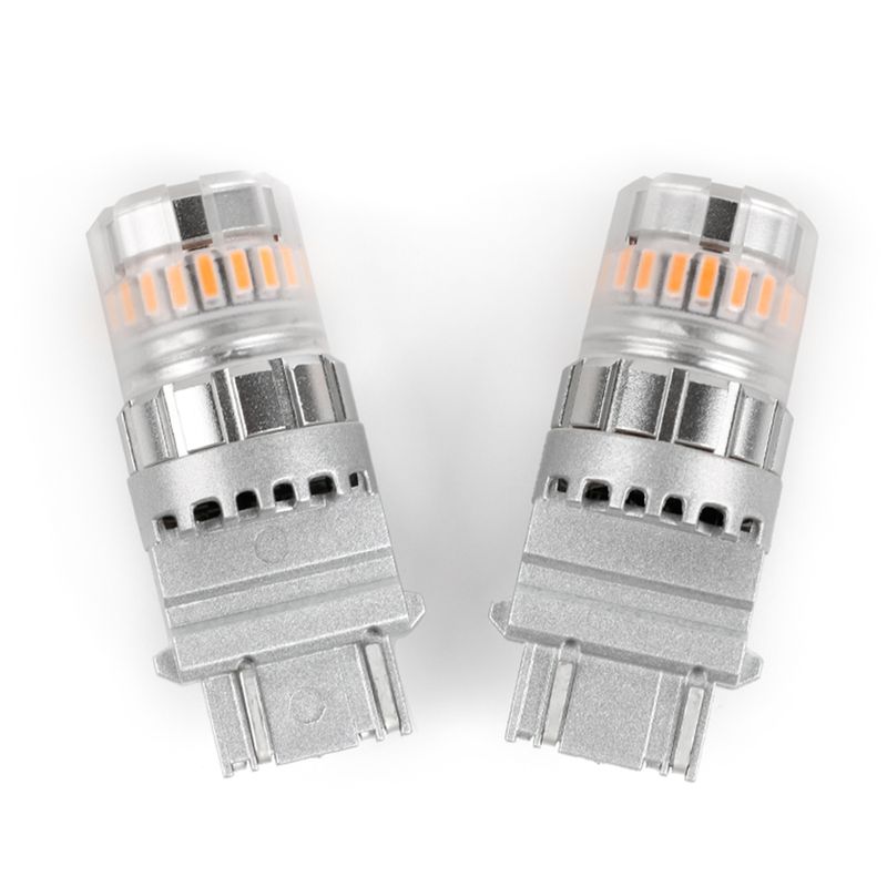 Amber Led Replacement Bulbs, Industry Standard #3157Na, Wedge Base