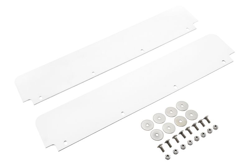 Plain Top Flap, Pair, White Poly Blend, Stainless Hardware