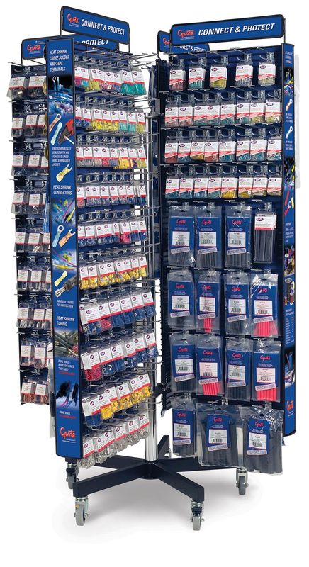 8-Sided Electrical Accessory Displays, 72" Tall x 48" Wide